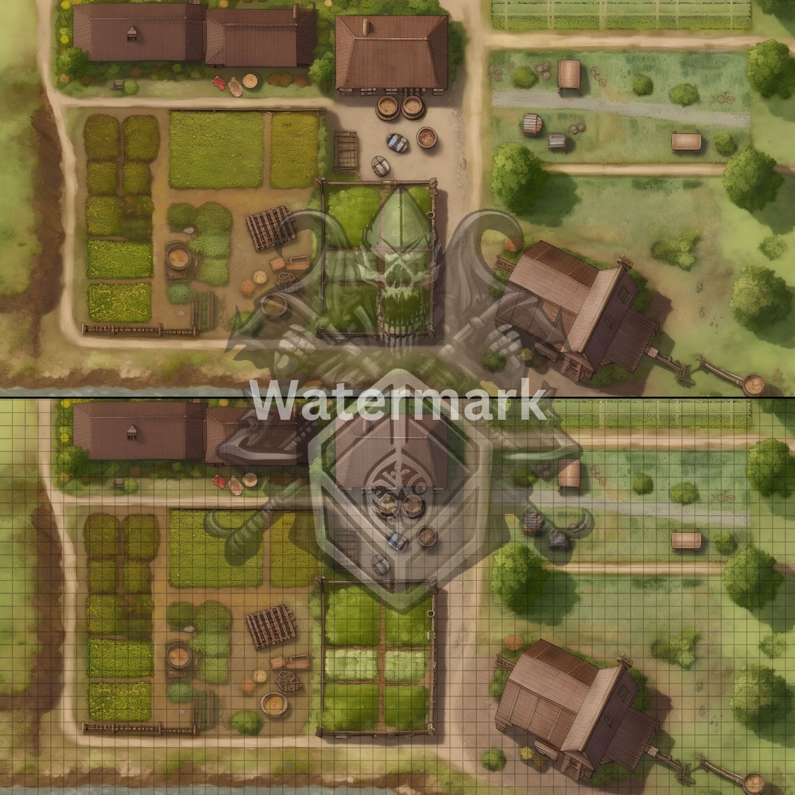 Dnd Farm Battle Map Bundle, 5 D&D Digital Battlemaps, Dungeons and ...