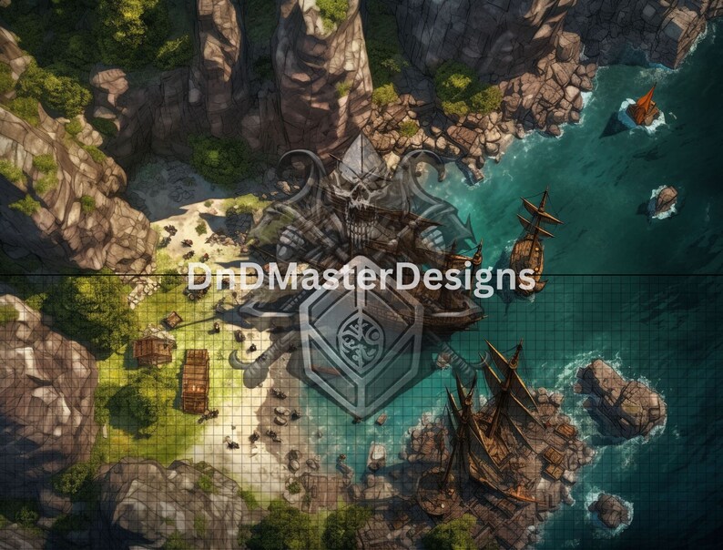 Dnd Pirate Battle Map Mega Bundle, 15 D&D Day and Night Battlemaps ...