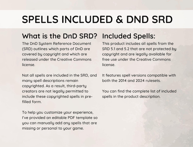 Dnd 5e Druid Spell Cards – 310+ Printable PDF Spellbook (2014 & 2024 ...