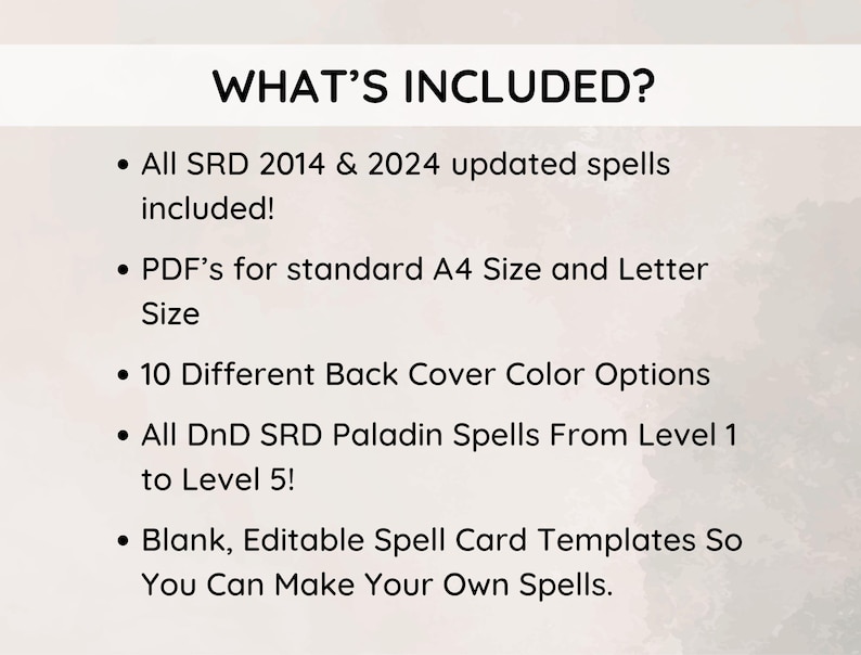 Dnd 5e Paladin Spell Cards – 75+ Printable PDF Spellbook (2014 & 2024 ...