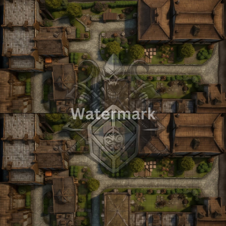 Paquete de mapas de batalla de aldea y ciudad de DnD, 5 mapas de ...