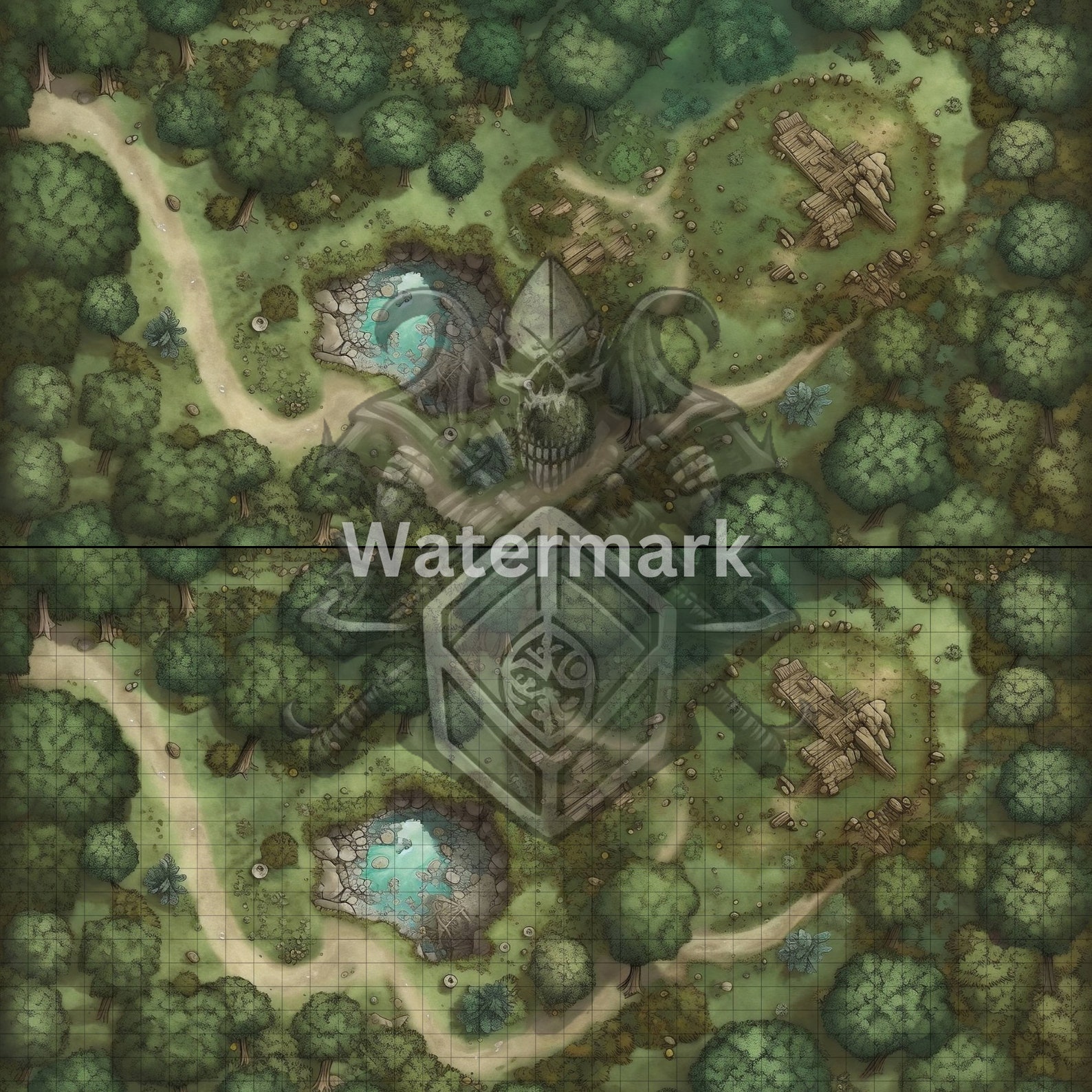 Dnd Forest Battle Map Bundle, 5 D&D Digital Battlemaps, Dungeons and ...