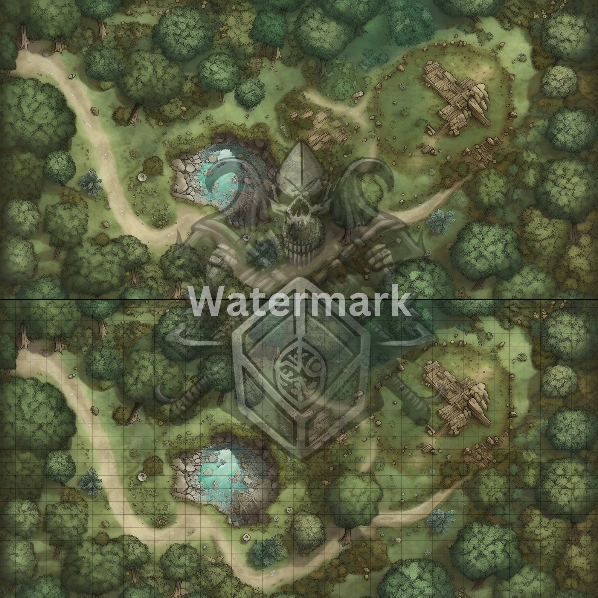 Dnd Forest Battle Map Bundle, 5 D&D Digital Battlemaps, Dungeons and ...