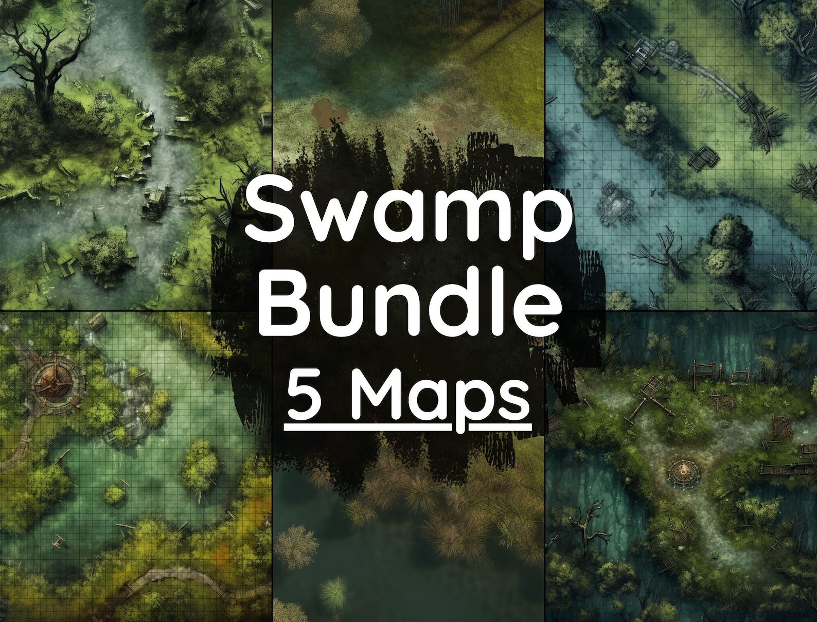 Dnd Swamp Battle Map Bundle, 5 D&D Digital Battlemaps, Dungeons and ...