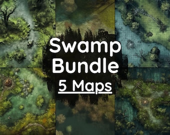D&D Blood Swamp Animated Battlemaps Pack, Dungeons and Dragons Digital Battle Maps, Roll20 ...