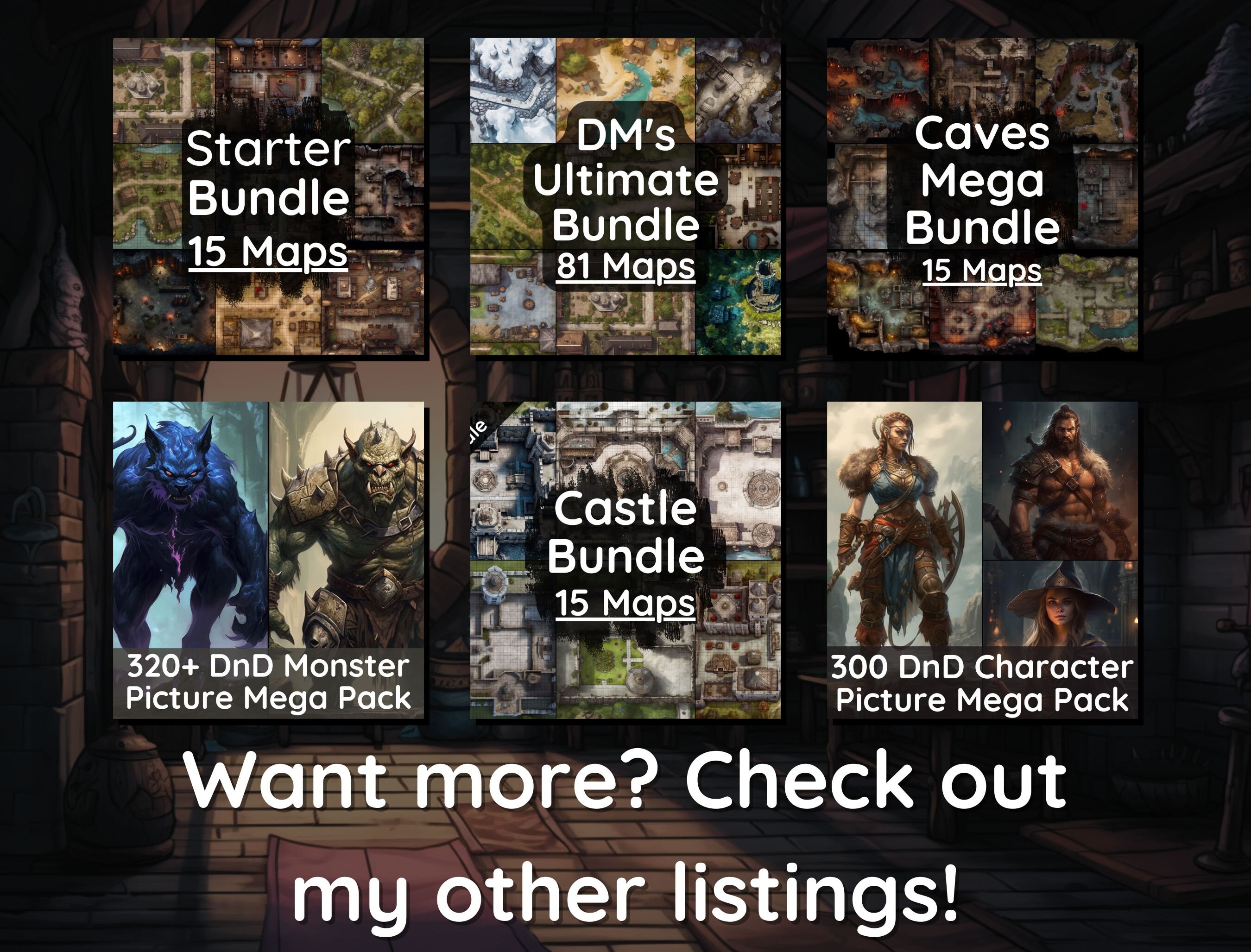 DnD Town Village Battle Map Mega Bundle, 15 D&D Digital Battlemaps ...