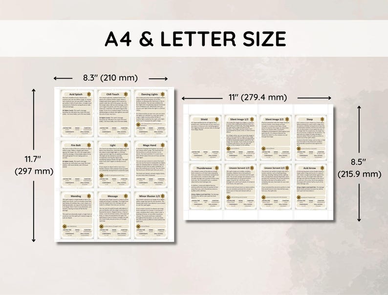 Ultimate Dnd 5e Spell Cards Bundle: 2450+ Printable PDF Spellbook (all ...