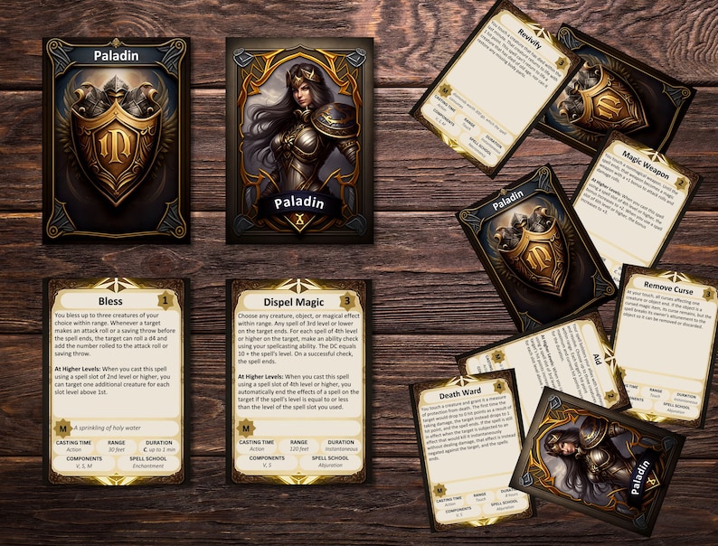 Dnd Spell Cards, Paladin D&D Spellbook Bundle, Dungeons and Dragons ...