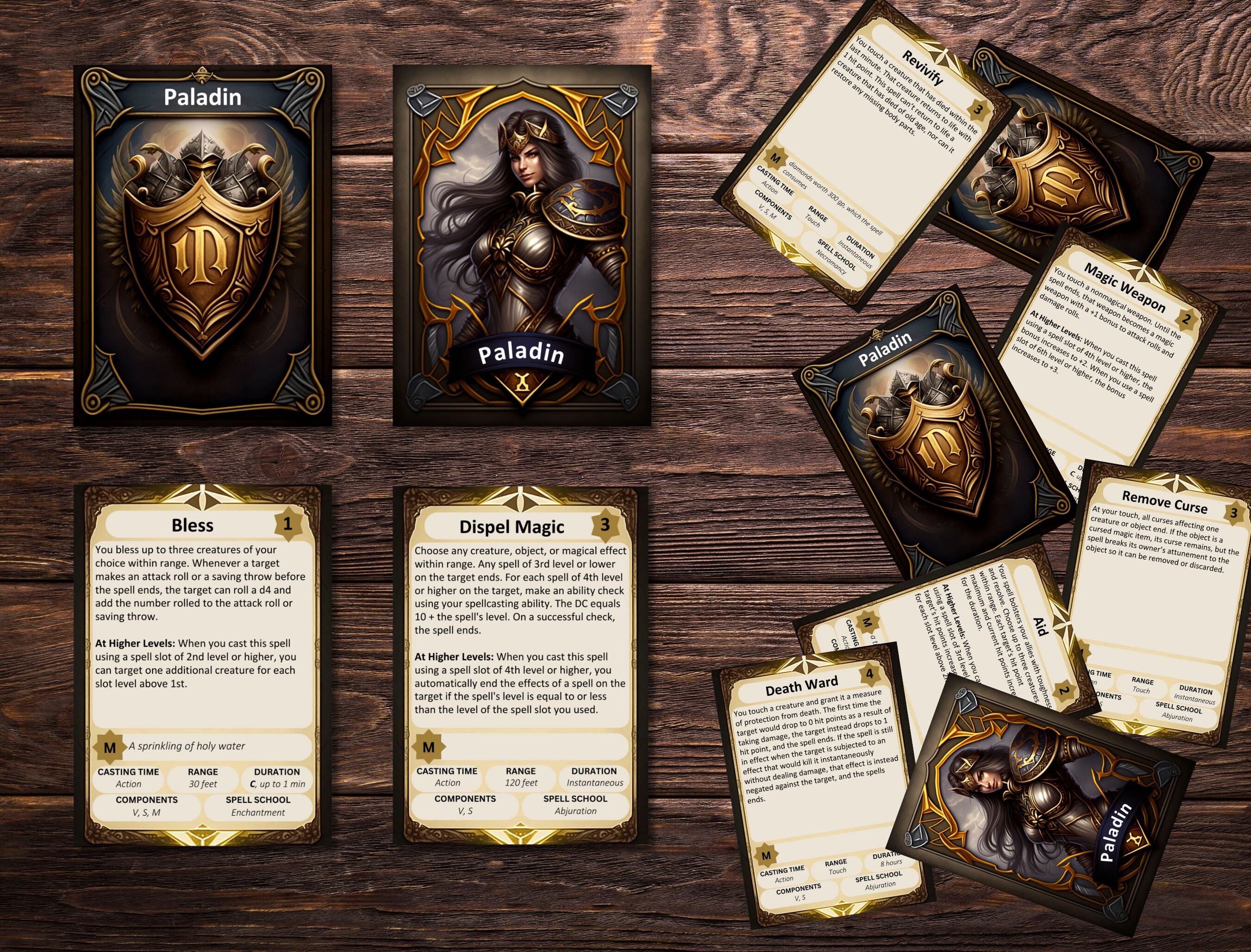 Dnd Spell Cards, Paladin D&D Spellbook Bundle, Dungeons and Dragons ...