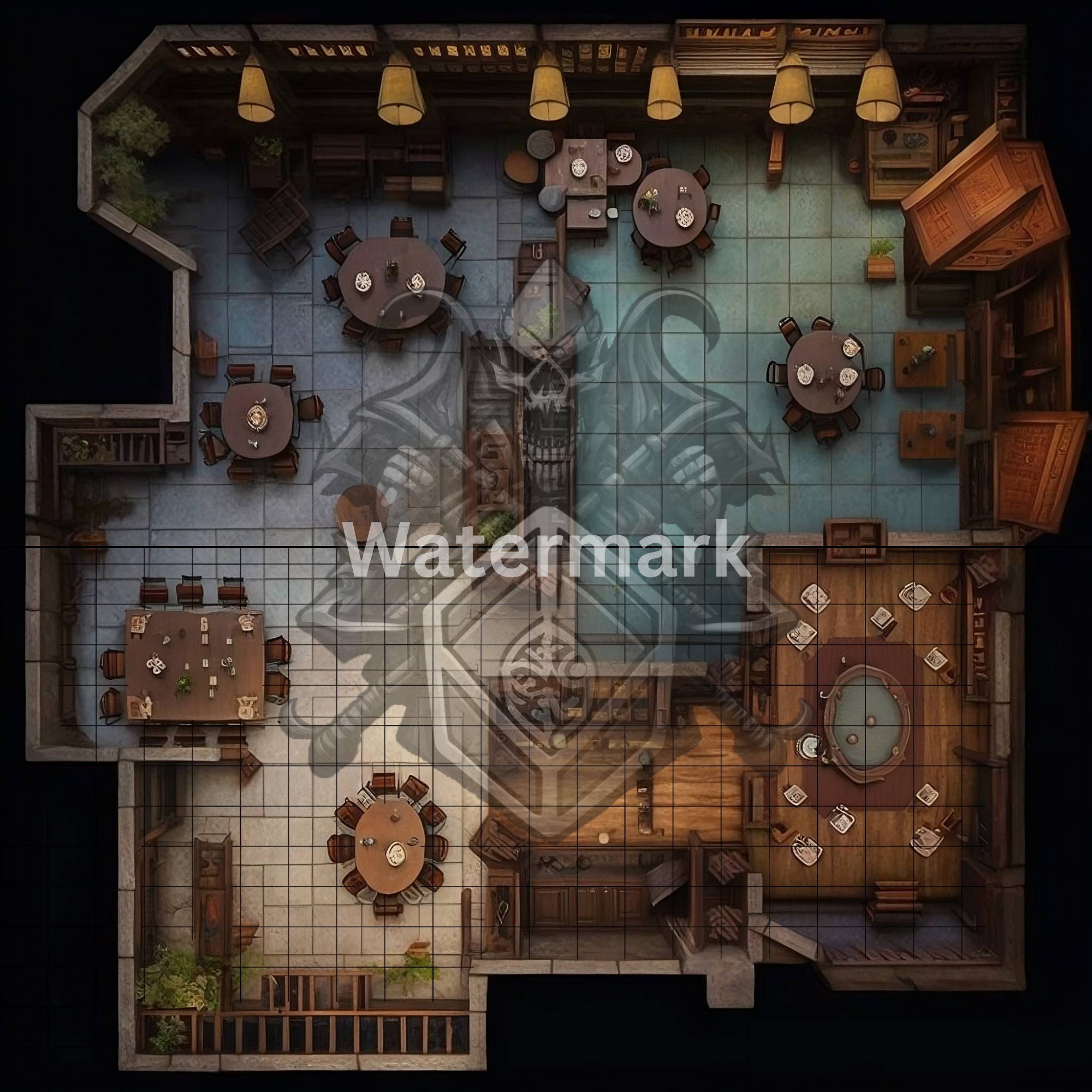 Dnd Tavern Battle Map Bundle, 6 D&D Digital Battlemaps, Dungeons and ...