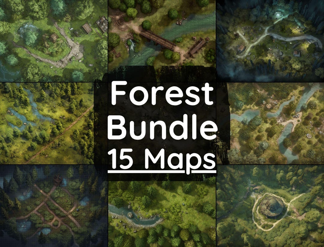 Forest Battle Maps: 15 RPG Day/night Maps (digital Download) - Etsy