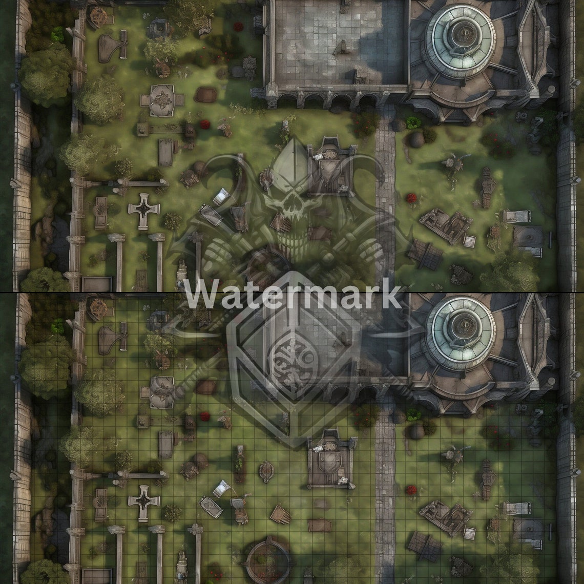Dnd Graveyard Battle Map Bundle, 5 D&D Digital Encounter Battlemaps ...
