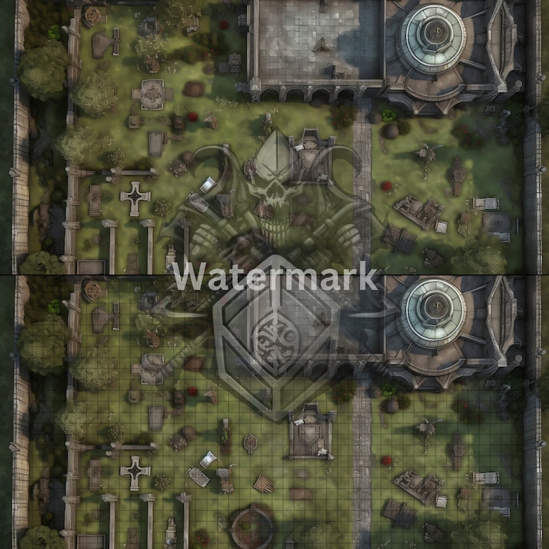 Dnd Graveyard Battle Map Bundle, 5 D&D Digital Encounter Battlemaps ...