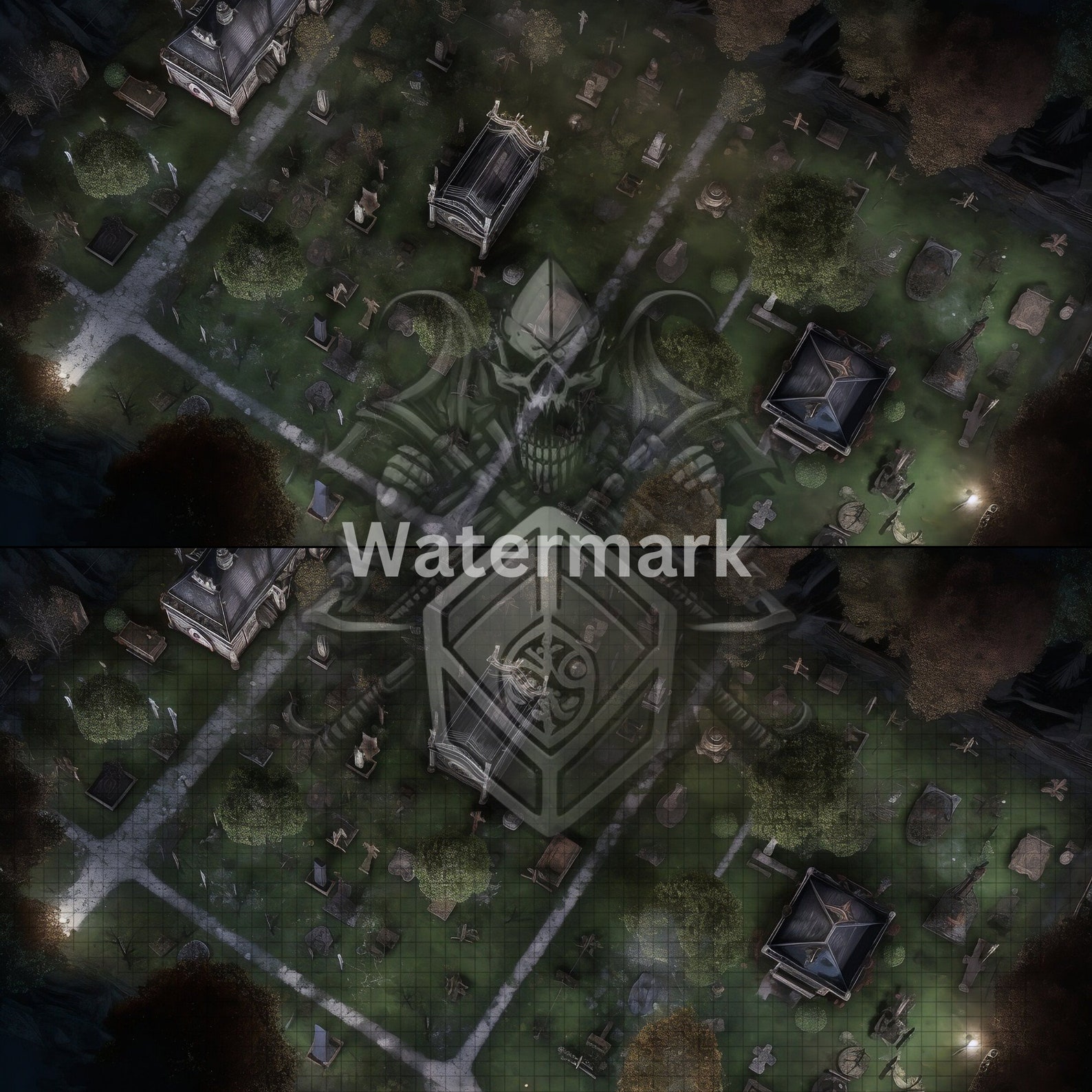 Dnd Graveyard Battle Map Bundle, 5 D&D Digital Encounter Battlemaps ...