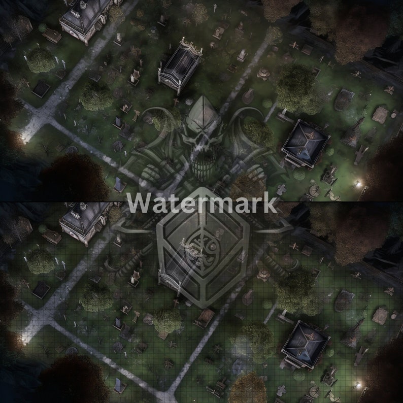 Dnd Graveyard Battle Map Bundle, 5 D&D Digital Encounter Battlemaps ...