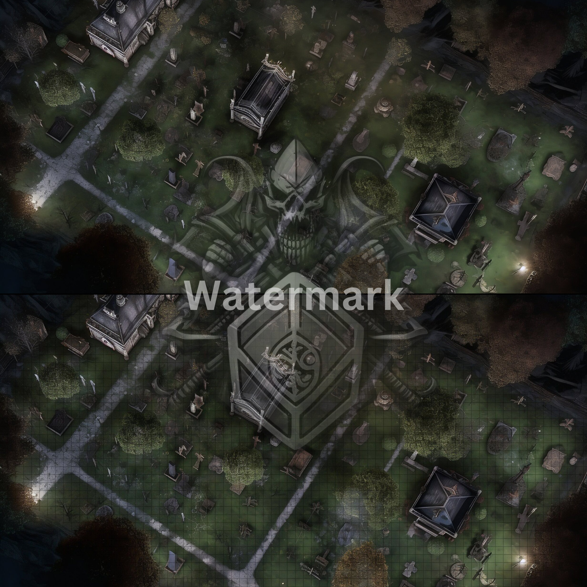 Dnd Graveyard Battle Map Bundle, 5 D&D Digital Encounter Battlemaps ...