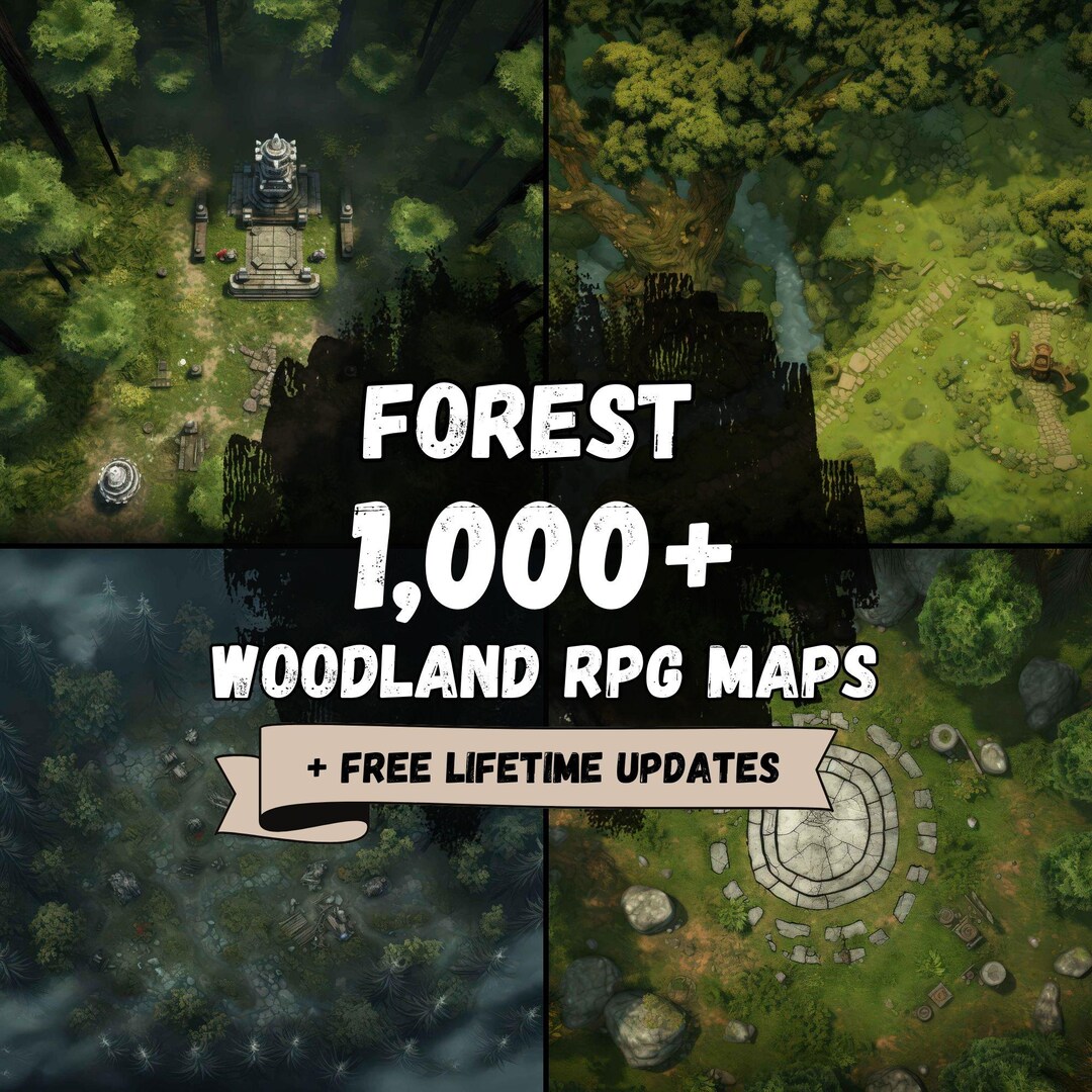 1000+ Forest Battle Maps: Woodlands RPG Maps for Dnd, Roll20, Foundry ...