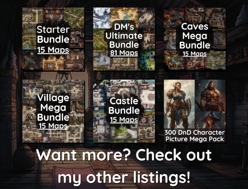 DnD Starter Map Bundle, 15 D&D Maps, Dungeons and Dragons Digitale Maps ...