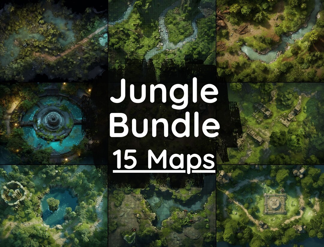 DnD Jungle Map Mega Bundle, 15 D&D Maps, Dungeons and Dragons Digitale ...