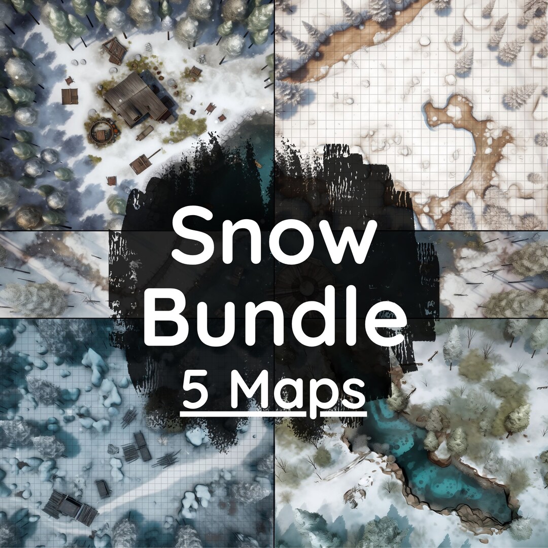 Dnd Winter Snow Battle Map Bundle, 5 D&D Digital Battlemaps, Dungeons ...