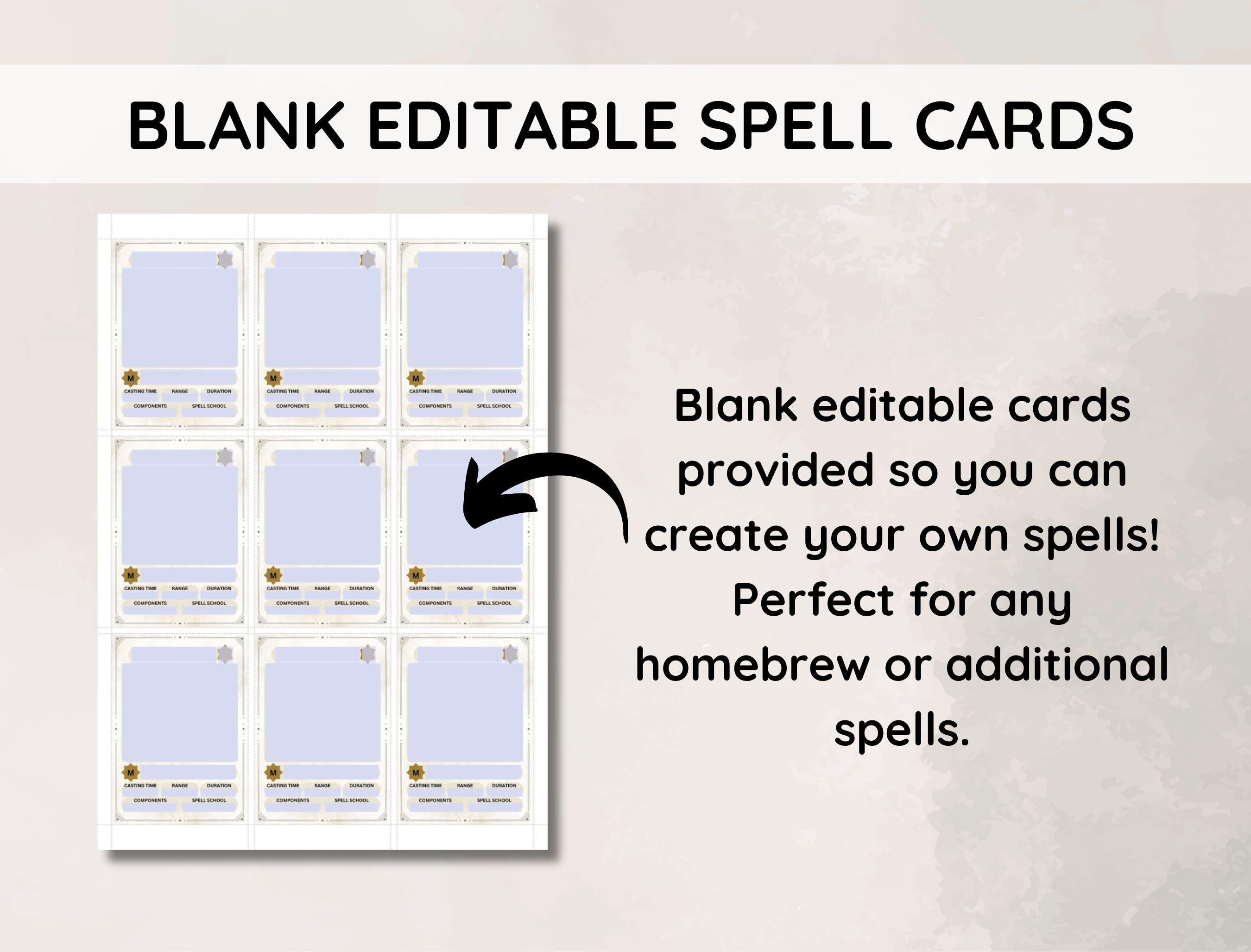 Ultimate Dnd 5e Spell Cards Bundle: 2450+ Printable PDF Spellbook (all ...