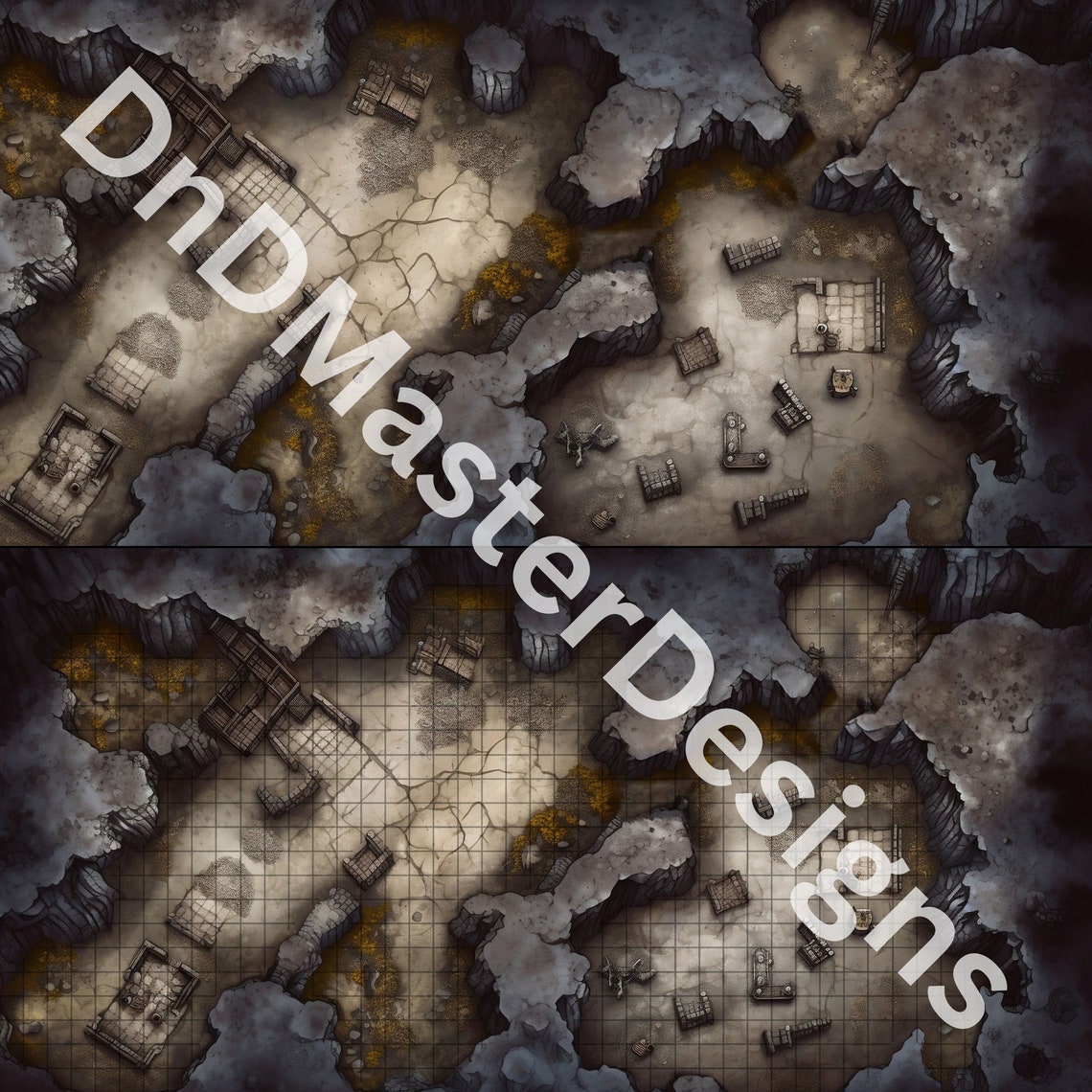 Dnd Cave Battle Map Bundle 5 D&D Digital Battlemaps Dungeons - Etsy