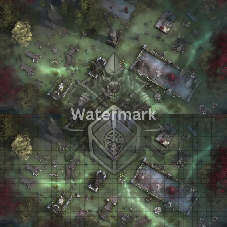 Dnd Graveyard Battle Map Bundle, 5 D&D Digital Encounter Battlemaps ...