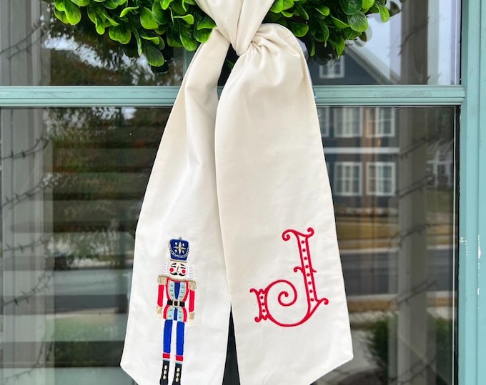 Large Sparkly Christmas Nutcracker Wreath Sash, Whimsical Christmas ...