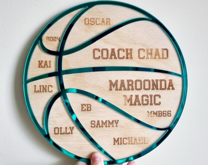 Personalised Basketball Coach Plaque, Basketball Team Gift, Custom ...