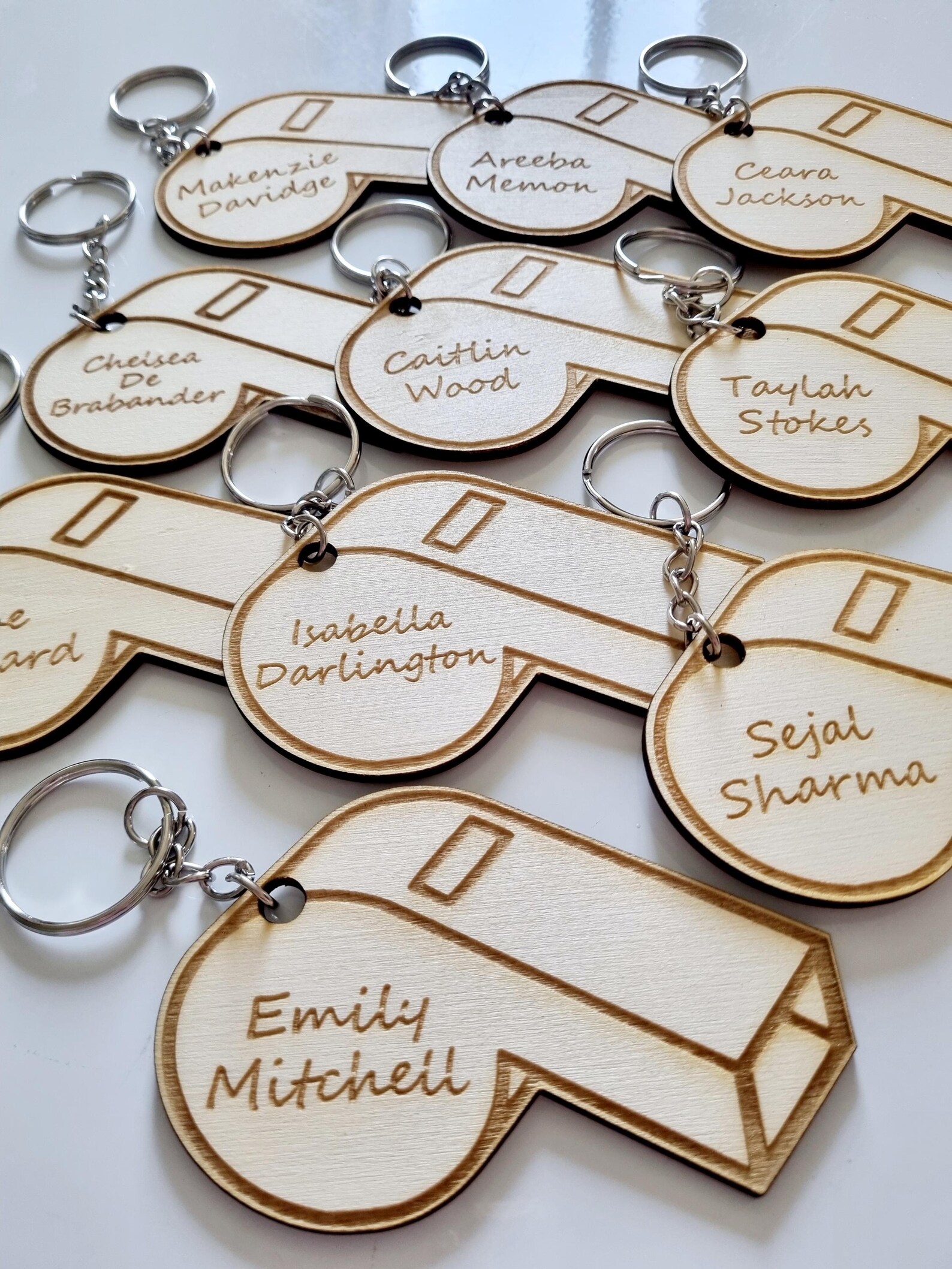 Personalised Netball Whistle Keyring, Umpire Gift, Netball Coach Gift ...