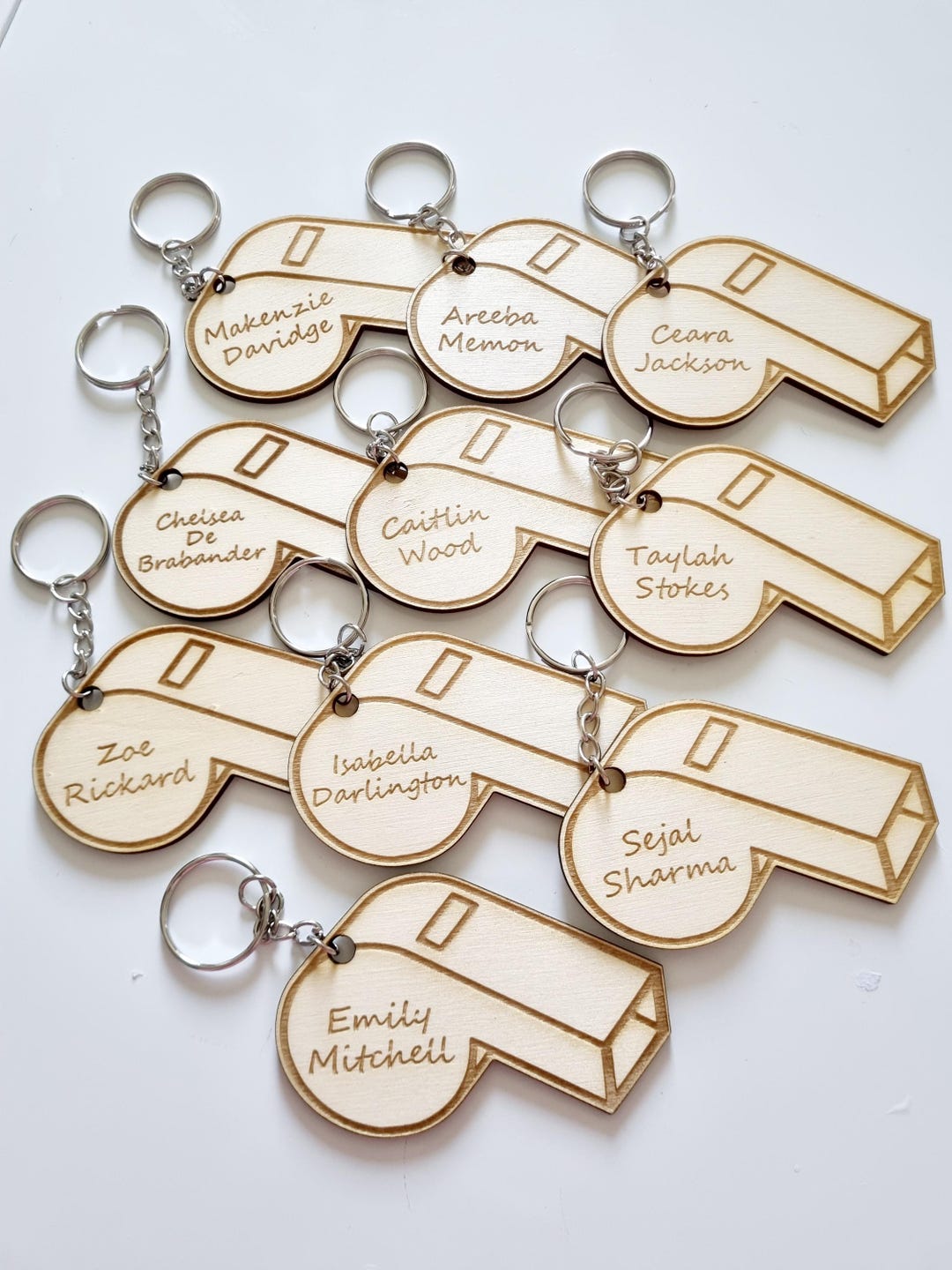 Personalised Netball Whistle Keyring, Umpire Gift, Netball Coach Gift ...