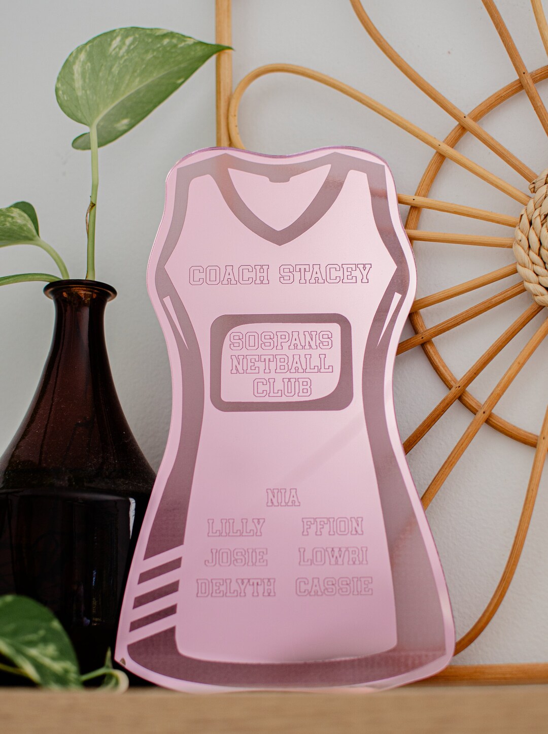 Netball Coaches Gift, Coach Plaque, Netball Team Gift, Engraved Team ...