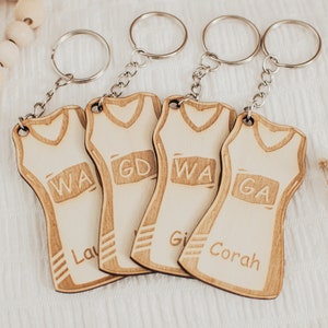 Personalised Netball Dress Keyring, Custom Netball Gift, Netball Player ...
