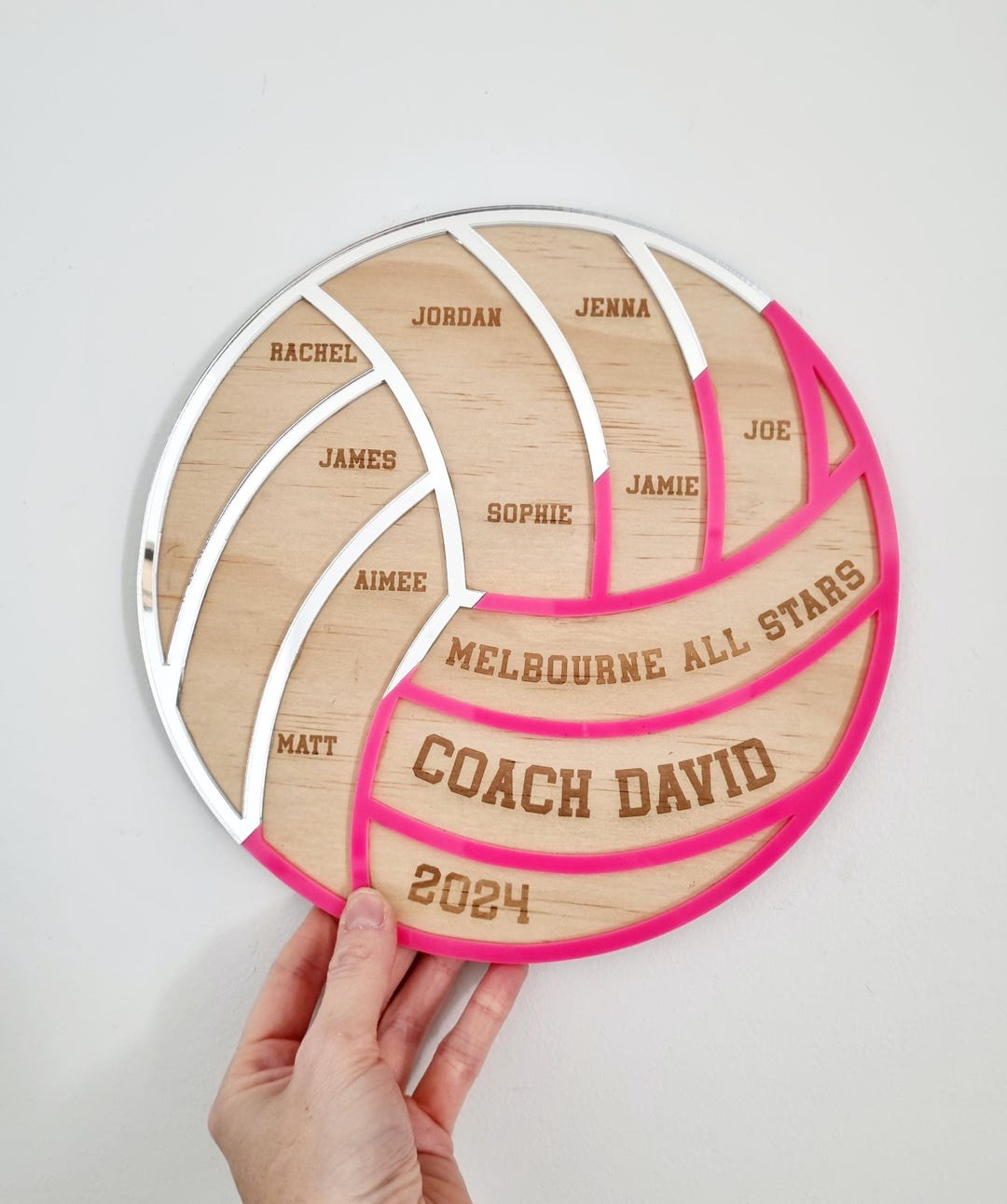 Netball Coaches Gift, Unique 2-colour Coach Plaque, Netball Team Gift ...