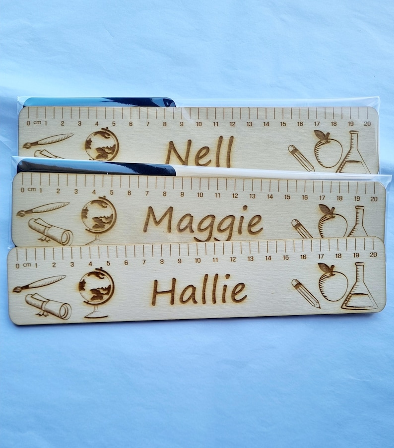Personalised Childrens Ruler, Student Gift, Custom Keepsake, Laser ...