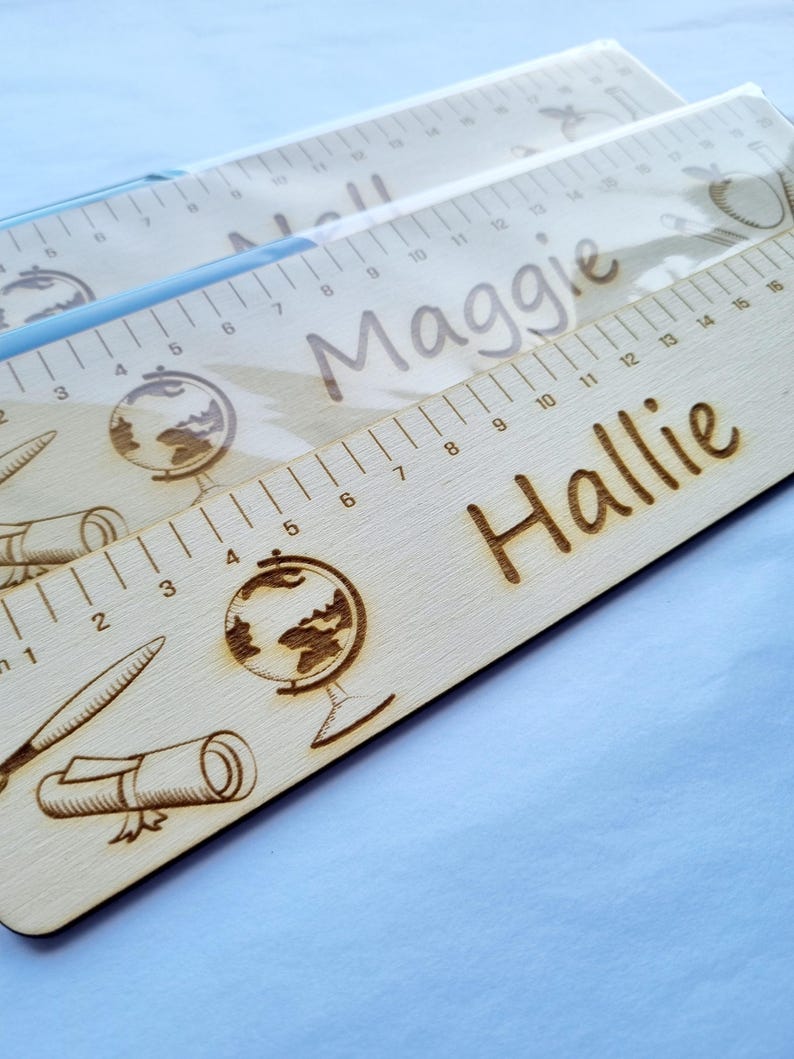 Personalised Childrens Ruler, Student Gift, Custom Keepsake, Laser ...