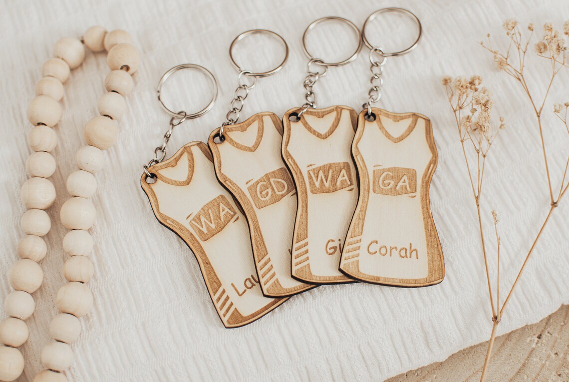 Personalised Netball Dress Keyring, Custom Netball Gift, Netball Player ...