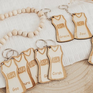 Personalised Netball Dress Keyring, Custom Netball Gift, Netball Player ...