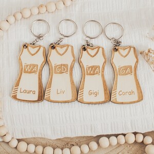 Personalised Netball Dress Keyring, Custom Netball Gift, Netball Player ...