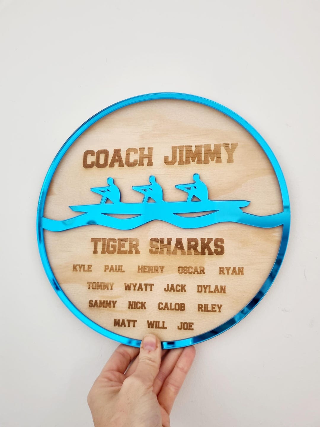 Rowing Coach Gift, Personalised Unique Rowing Plaque, Custom Crew Coach ...