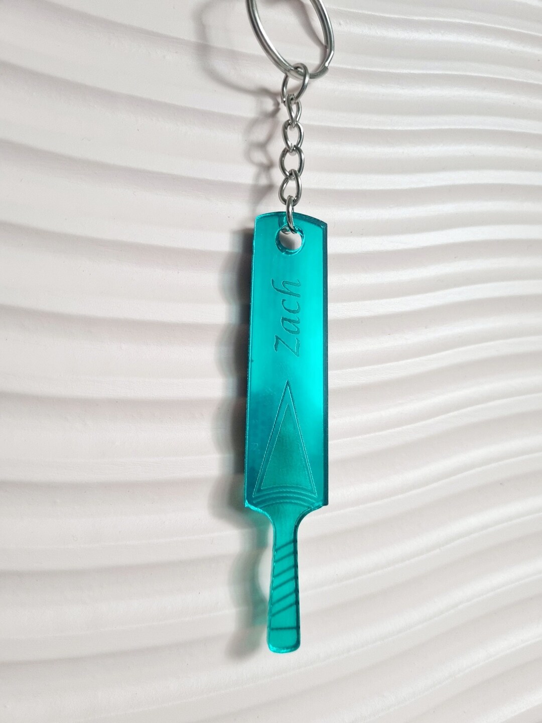Personalised Cricket Bat Acrylic Keyring, Keychain, Cricket Gift ...