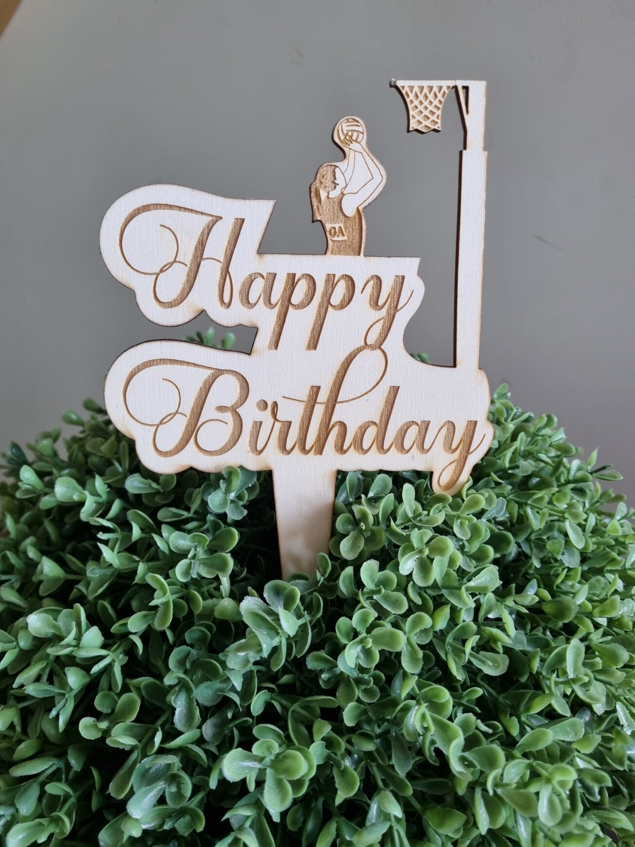 Netball Themed Happy Birthday Cake Topper, Personalised Birthday ...