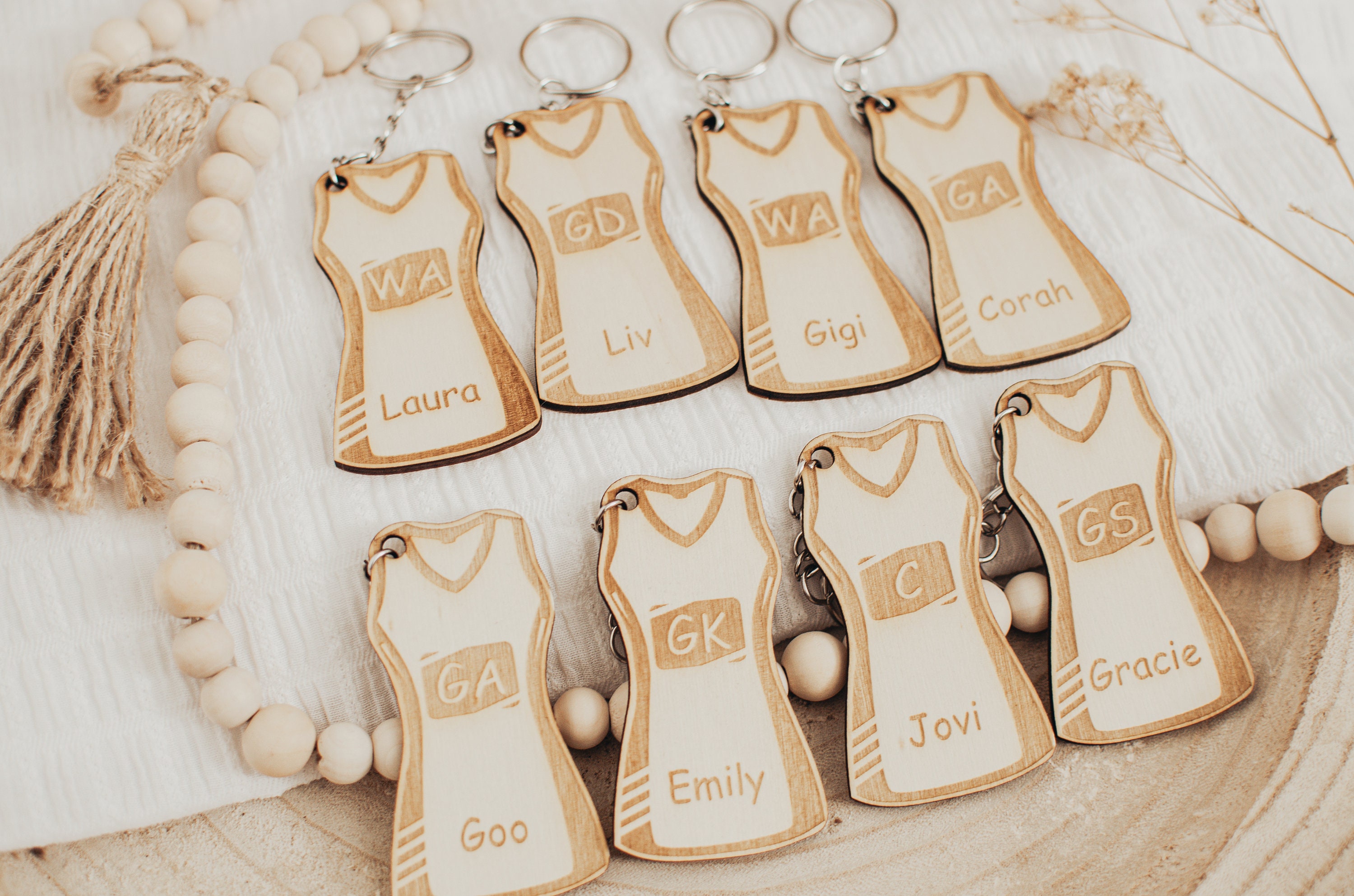 Personalised Netball Dress Keyring, Custom Netball Gift, Netball Player ...