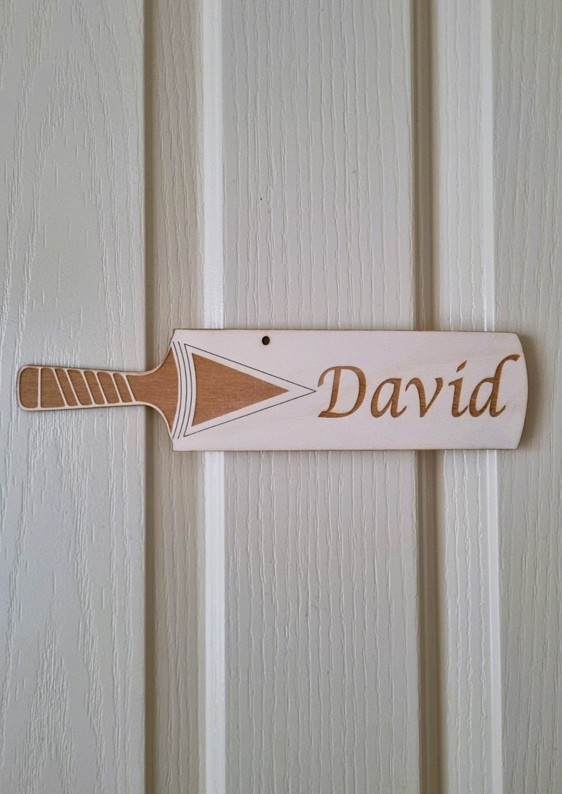 Cricket Bat Bedroom Door Sign, Personalised Name Sign, Cricket Lovers ...