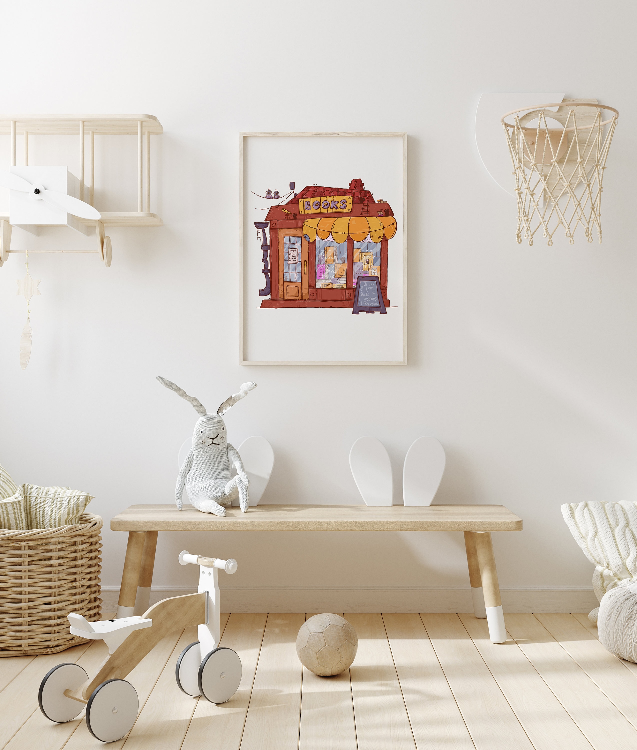 Nursery Wall Art - Shopfront. Cartton style design to decorate - Etsy ...