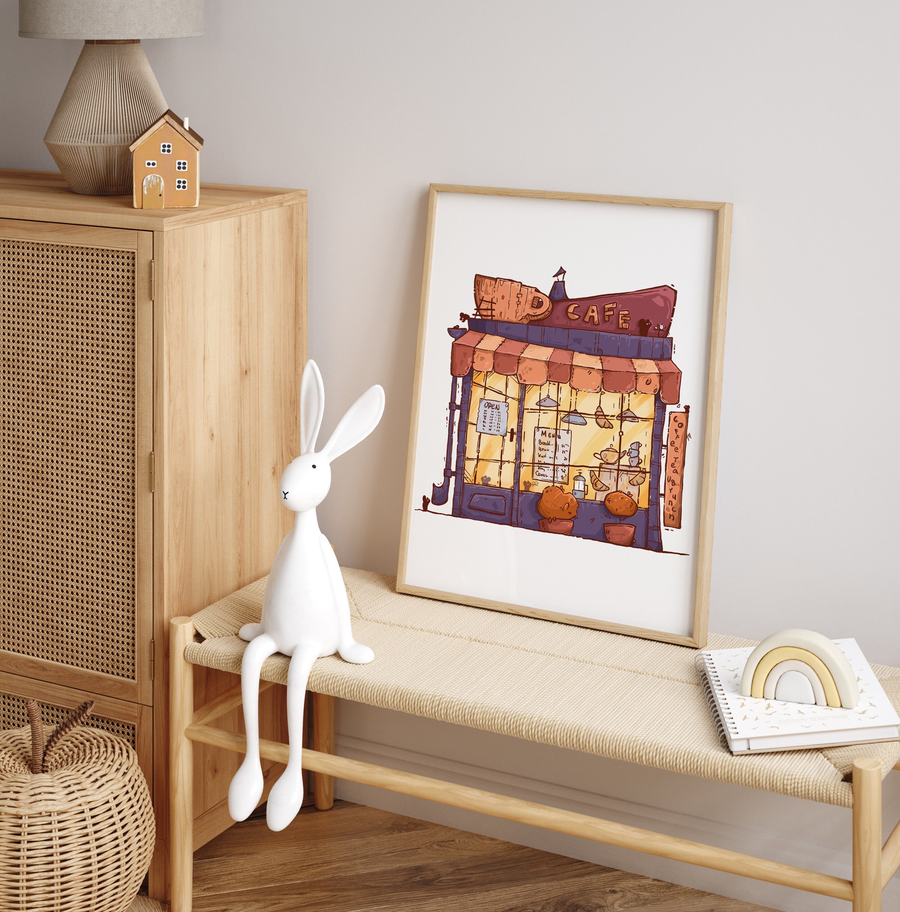 Nursery Wall Art - Shopfront. Cartton style design to decorate - Etsy ...