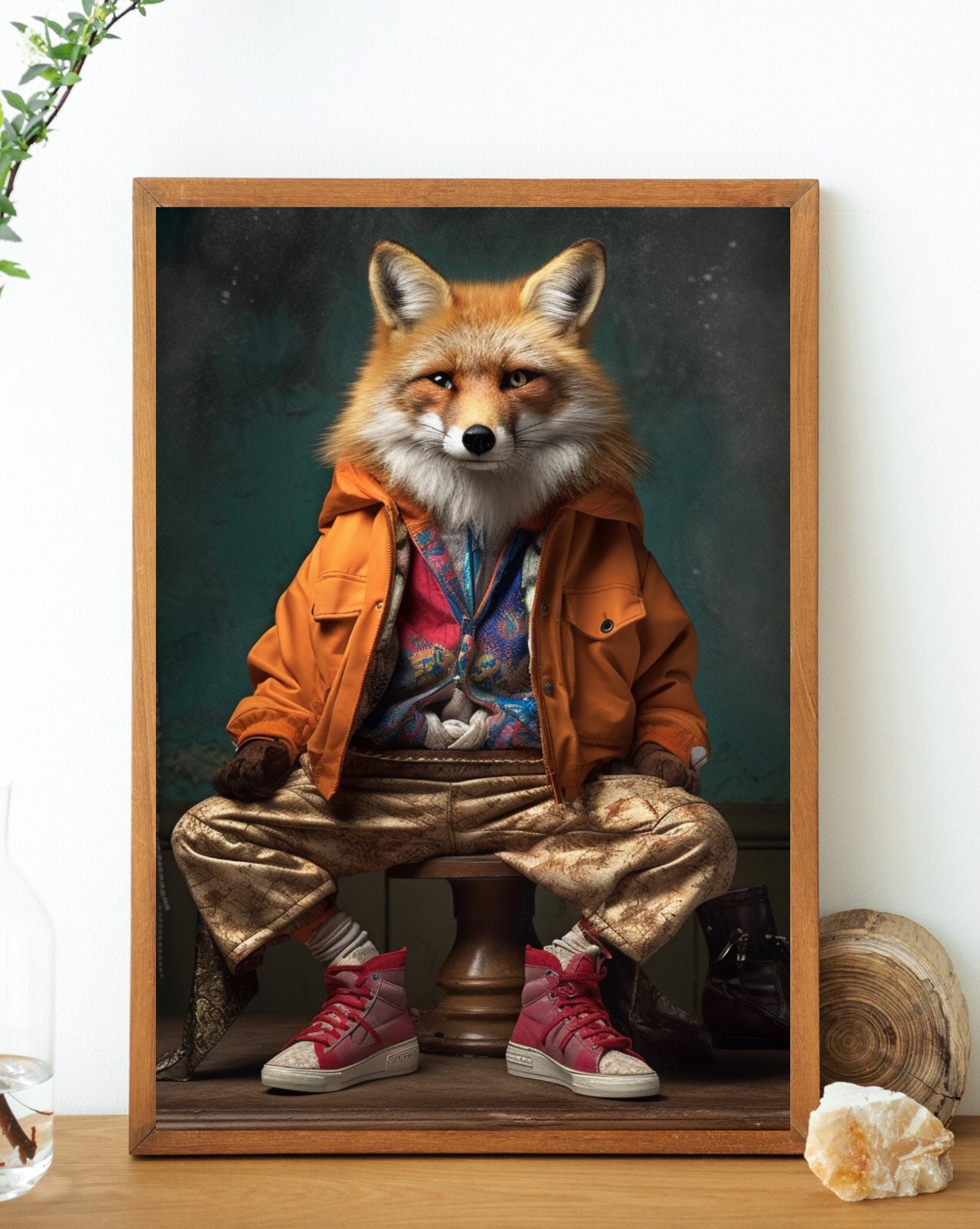 Funny Animals Wall Decor, Urban Painting, Animal Portrait, Quirky ...