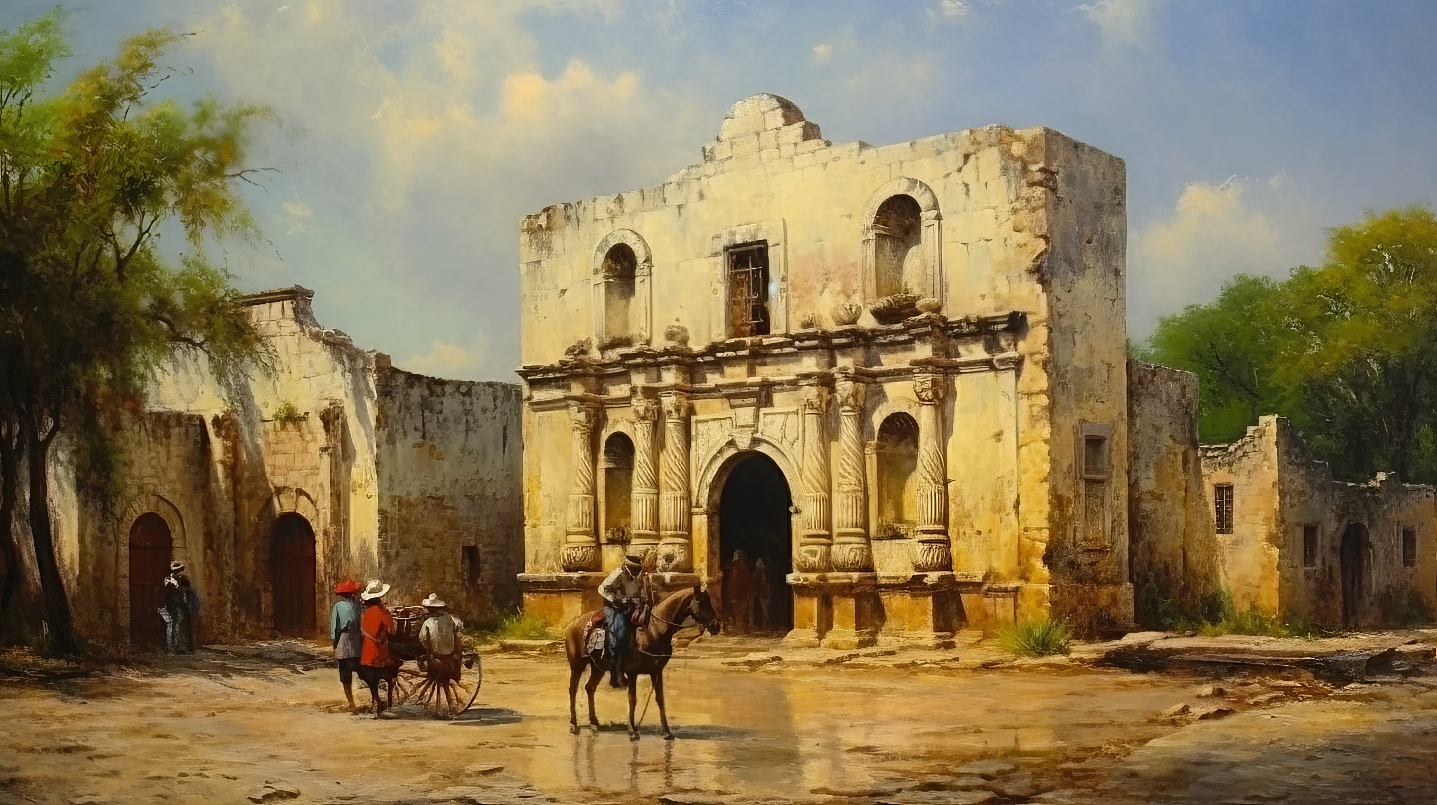 The Alamo Print San Antonio Texas Art Watercolor Digital Art Oil ...