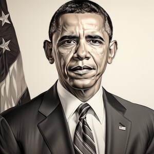 Barack Obama Print President Obama Digital Image in Watercolor Art ...