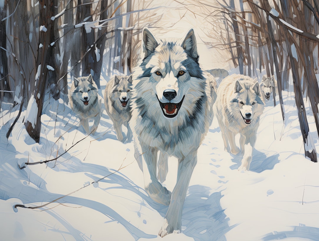 Wolf Print Wolf Pack Art Digital Download Art Andy Warhol Digital Art ...